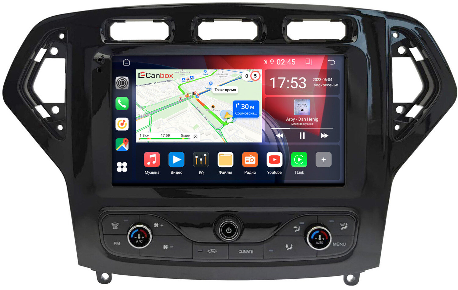 Штатная магнитола Ford Mondeo 4 2006-2010 (Тип 1, с климат-контролем) Canbox GTR9-5427 4/64 Android 10 (IPS, DSP, CarPlay)