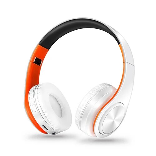 Беспроводные наушники Bluetooth White Orange, складные