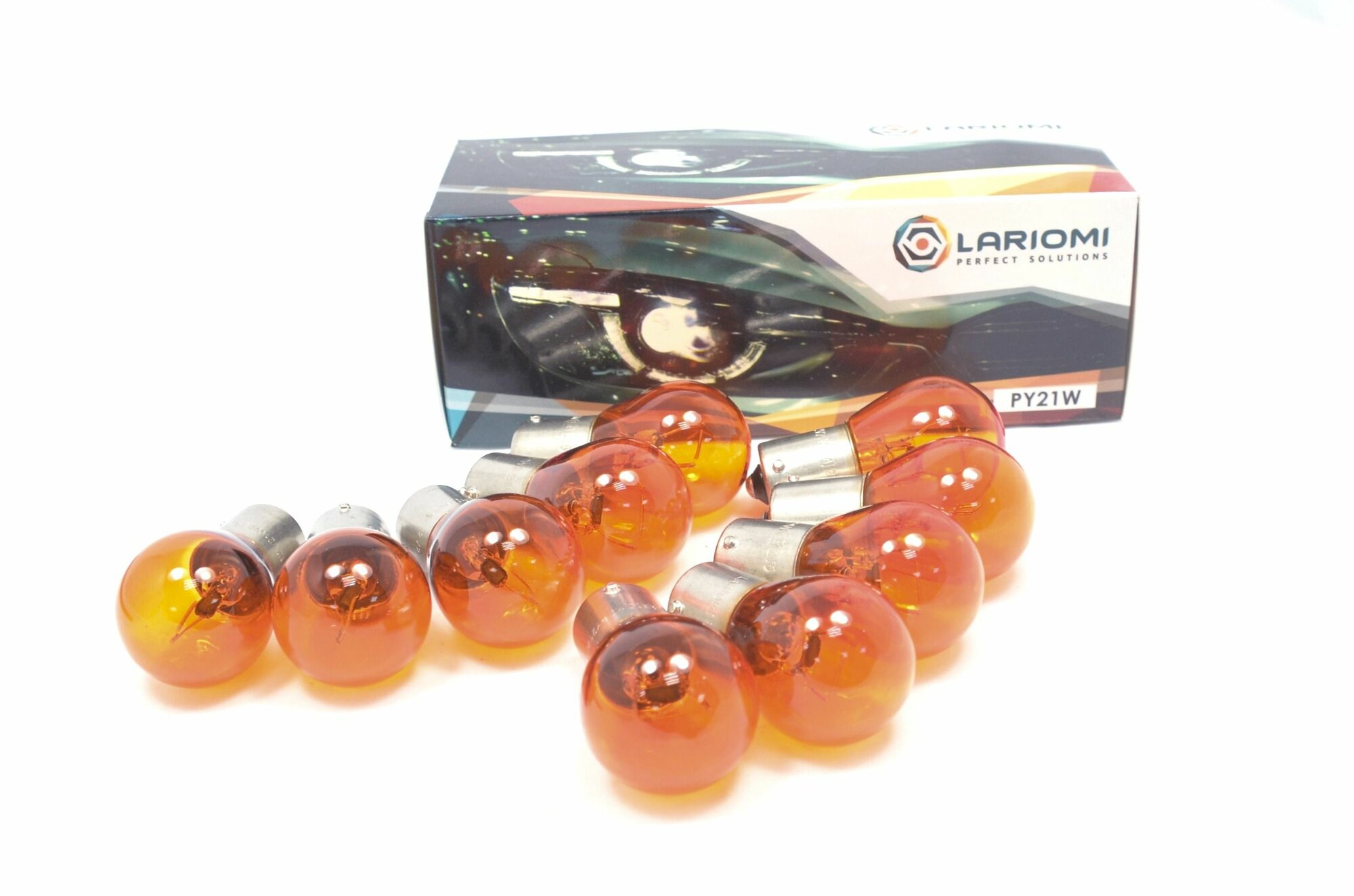 Лампа накаливания Lariomi LB21020CP PY21W 12V 21W BAU15S желтая (коробка 1шт)