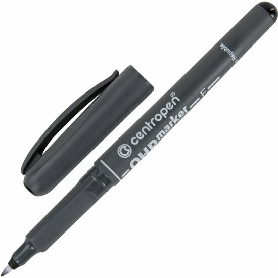 Маркер перманентный Centropen для любой гладкой поверхности черный "OHP", 0,6 мм, 2636, 6 2636 0112