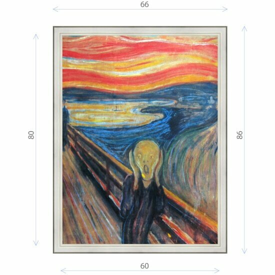 Картина Декор Депо Эдварда Мунка Крик Матовая бумага в раме без стекла 86х66 см