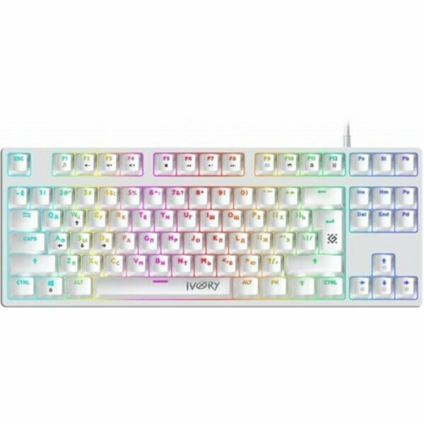 Клавиатура Defender Ivory GK-579 RU, 87кн,1.5м, крас. свитчи, механическая, RGB