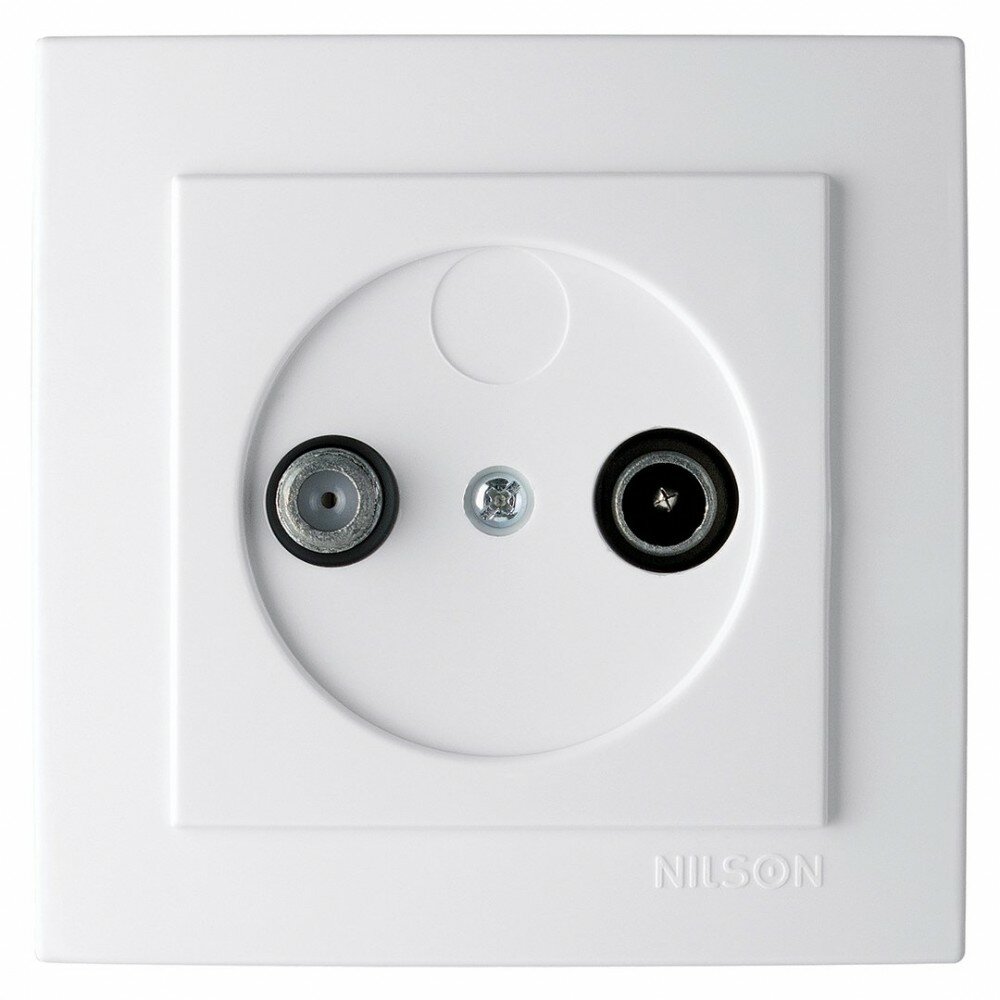 Розетка TV (концевая спутниковая) СУ, TOURAN-ALEGRA-THOR, белый NILSON