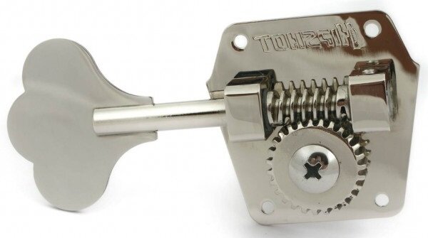Одиночный басовый колок HIPSHOT HB3 CLOVER KEY 20310NT, реверсный, никель