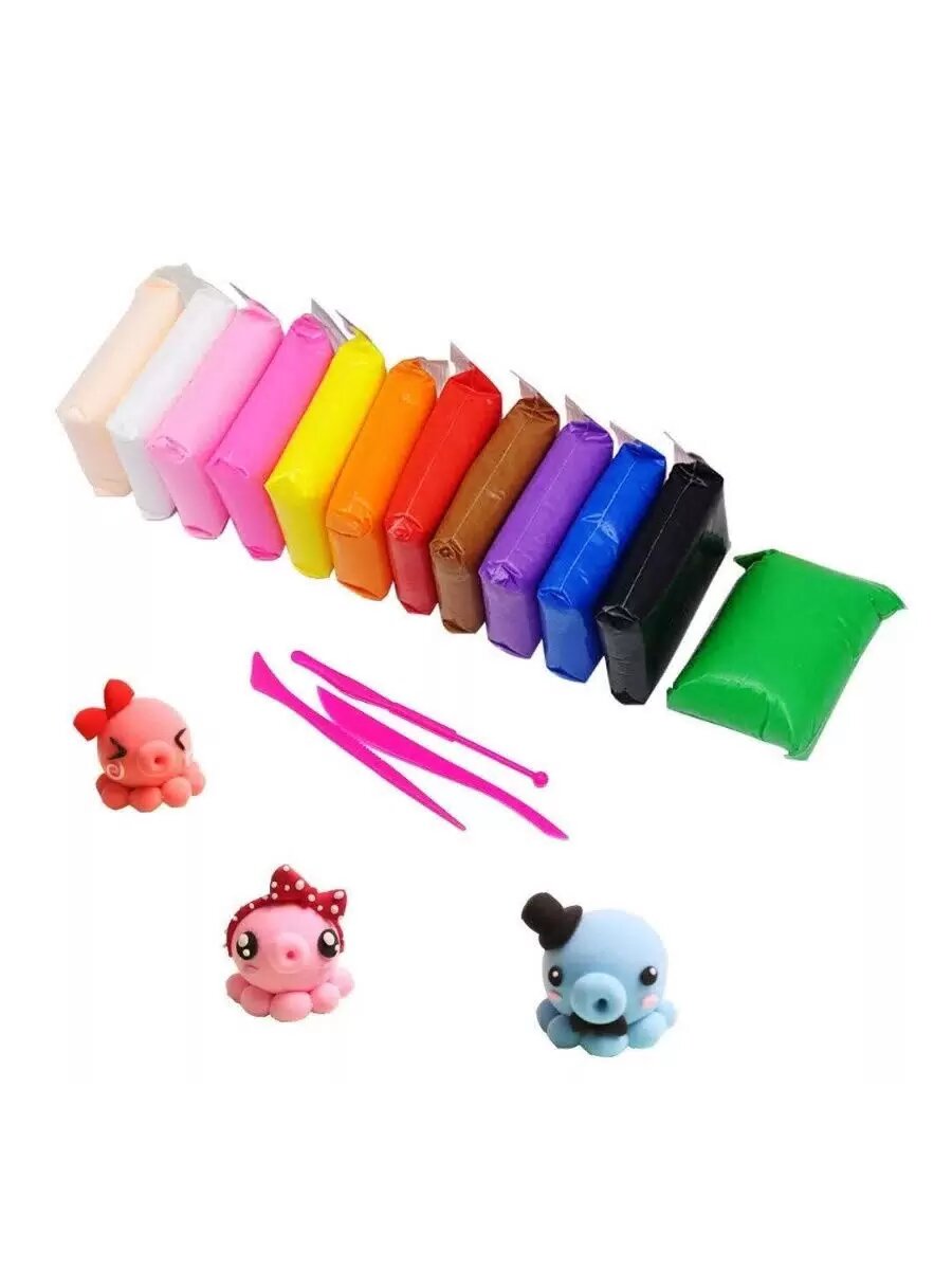 Пластилин лёгкий, мягкий, воздушный, 12 шт