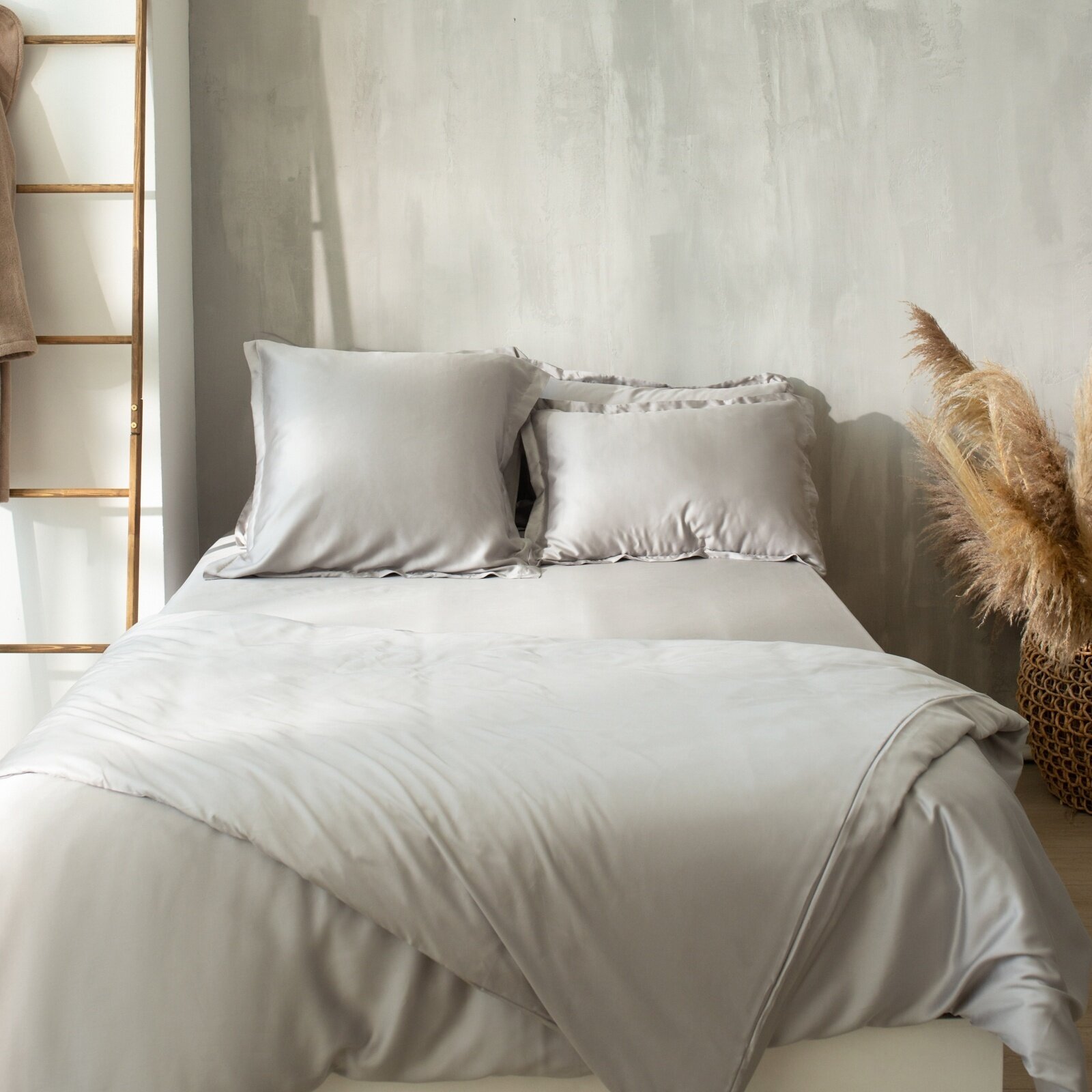 Простыня SL Home Tencel 235*240 см , цв. светло-серый, 10285348