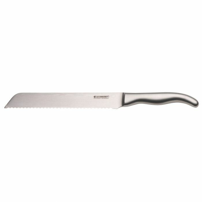Нож для хлеба 20 см со стальной ручкой, Le Creuset, 98000520000100, Дамасская сталь