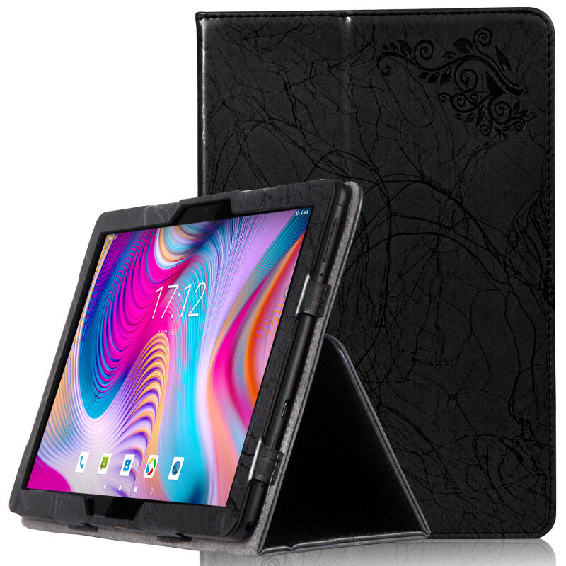 Чехол MyPads «Bellissimo modello» закрытого типа с красивым узором для планшета Teclast P20S / M40 Pro с держателем для руки , черный, натуральная .
