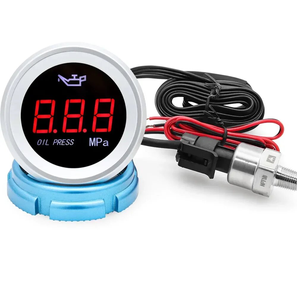 Универсальный цифровой 52 мм электронный светодиодный датчик 12/24 В, датчик температуры воды, датчик давления масла, датчик уровня топлива + датчик напряжения Oil PressWith sensor