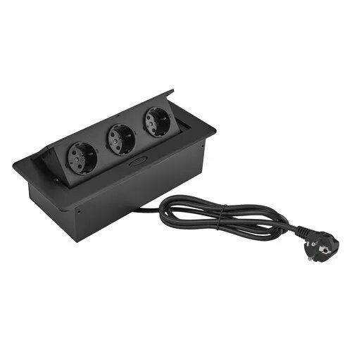 Розетка Cactus CS-SOCKET-EU3-BK, для столешницы, черный