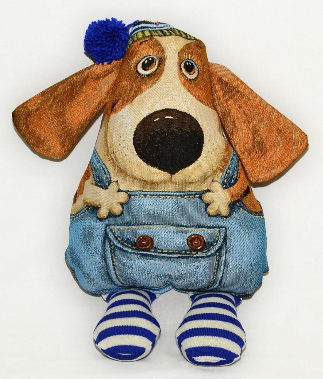 Подушка-игрушка Гобеленовая 25х35 "Бобик" Для Интерьера Декоративная