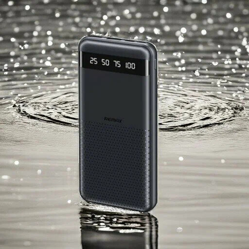 Внешний аккумулятор REMAX Power Bank, ABS пластик, 10000мАч, 2,4А, черный