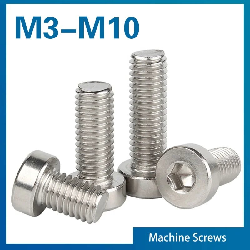 М3-M10 винты XMSJ нержавеющая сталь с черным шестигранным гнездом M4 10pcs, 22 мм