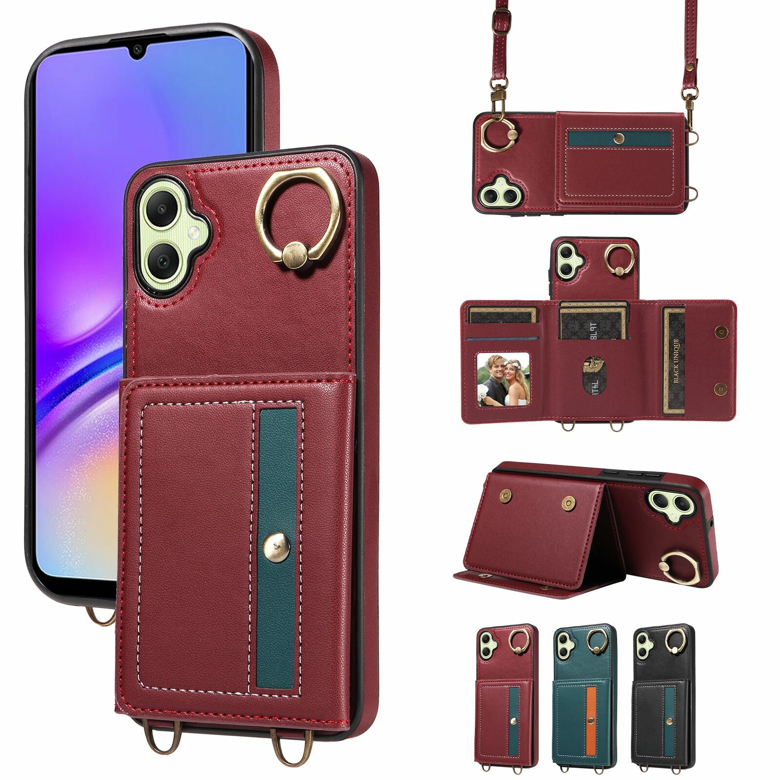 Чехол для Samsung Galaxy A05 4G/ Самсунг Галакси А05 с отделением для карты, Чехол-кошелек для Кожа высокого качества, Новый продукт