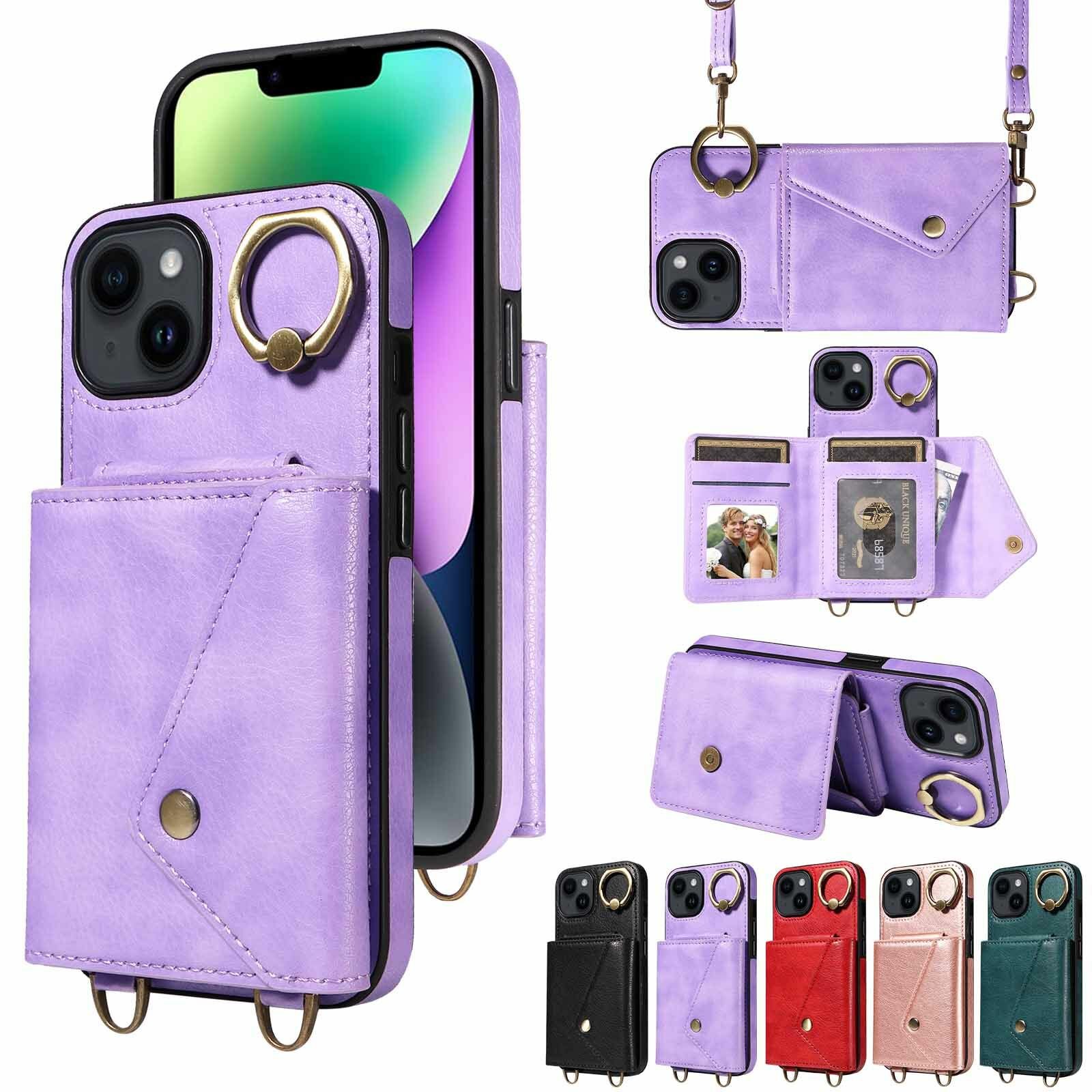 Чехол для для Apple iPhone 13 (Эпл Айфон 13) кожаный с отделением для карт на Накладка с картхолдером