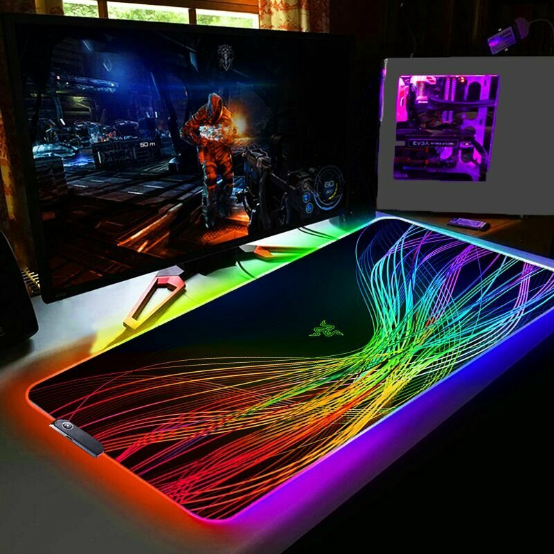 Коврик для мыши Razer "XXL", игровой, с подсветкой, 40x90 см