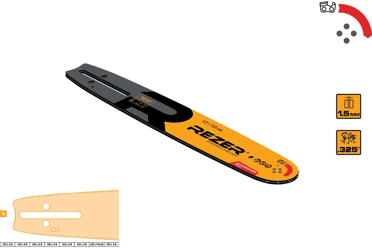 Standard шина сварная 335 L 8 B Champ251 254 256 Husqvarna 455 545 555 560XP