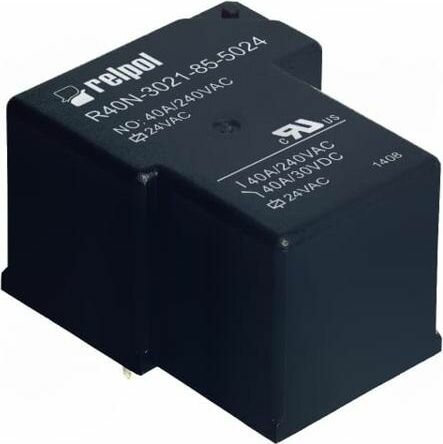 Реле RELPOL R40N-3021-85-5024 электромагнитное SPST-NO Uобмотки 24ВAC 40А Серия R40N 1 шт