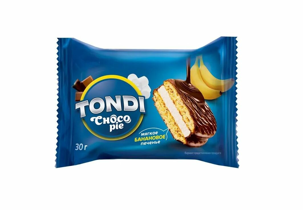 Tondi Печенье Choco Pie банан, 1 кг.