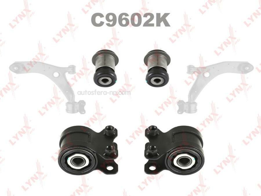 LYNXAUTO C9602K Комплект сайлентблоков / Рычагов / Перед. подв. подходит для MAZDA 3(BK) 1.4-2.0 03-09 C9602K