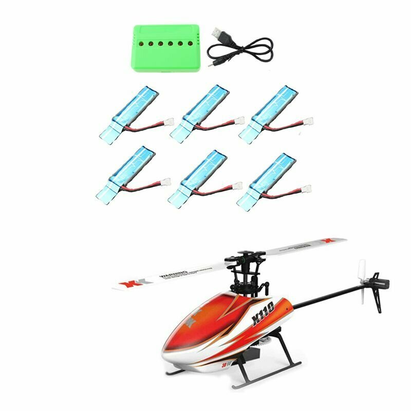 Аккумулятор 6PC 3.7V 520MAh 30C-Po MyPads с USB-зарядным устройством для XK K110