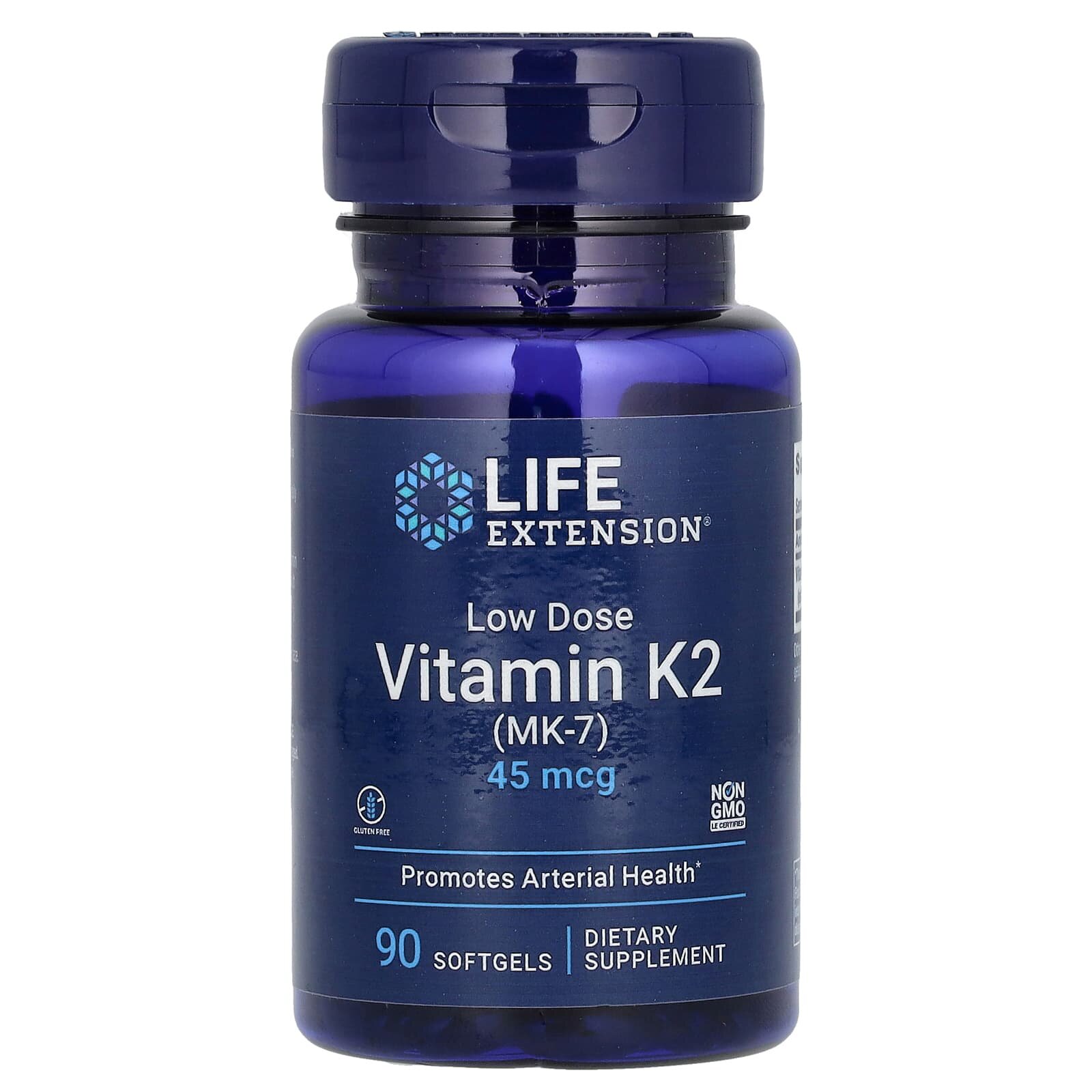 Витамин К2, Life Extension Vitamin K2, 90 капсул, для здоровья сердца