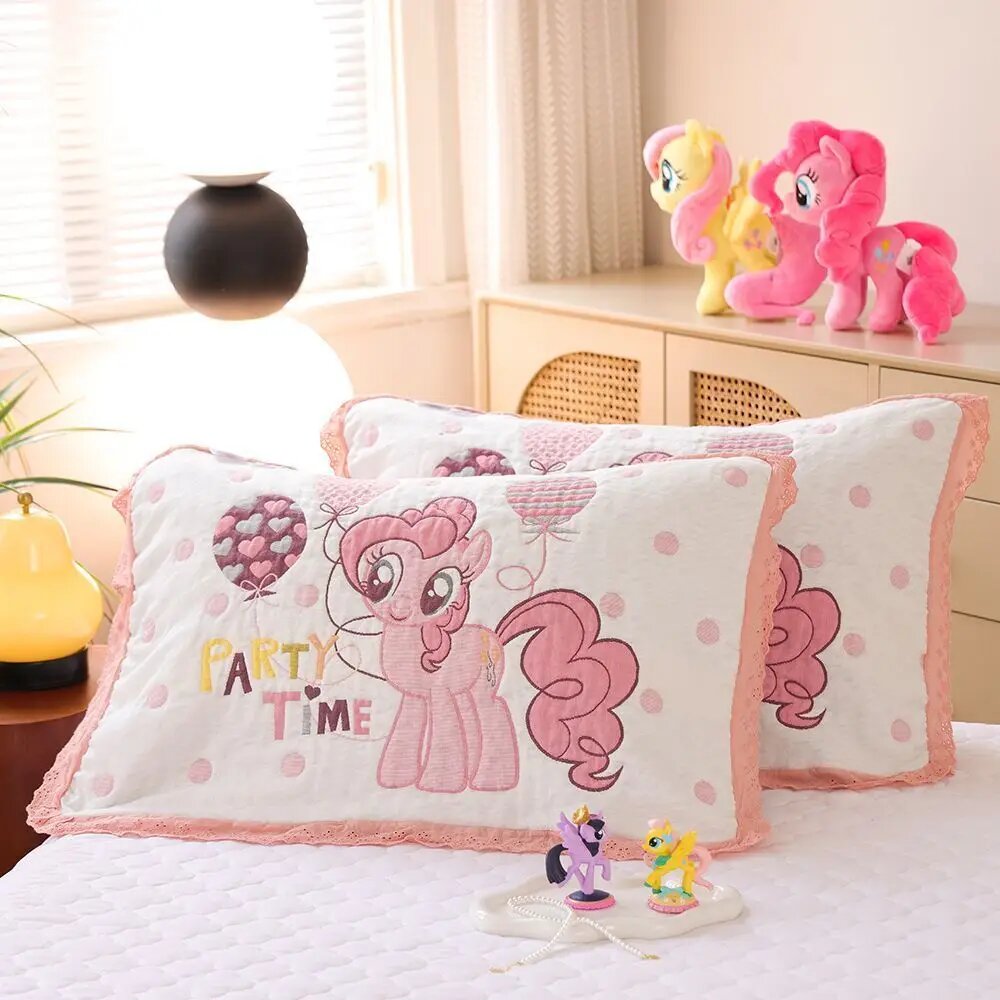 Детские накидки‑салфетки на подушку My Little Pony Пинки Пай, пара из натурального хлопка 52х78 см
