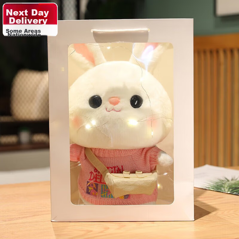 Aishang Bear Little Rabbit Plush Toy, Stuffed Animal Doll, Children's Birthday Gift, Christmas Present for Girls