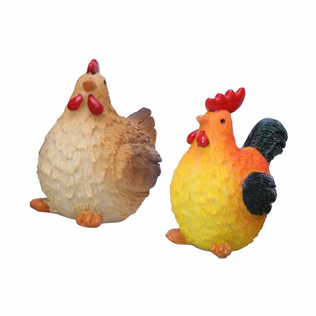 Поделки из смолы для украшения 2 цыплят-пара петуха и курицы T03