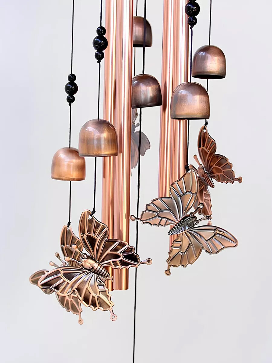 Колокольчик на дверь магазина металлический музыка ветра Бабочка