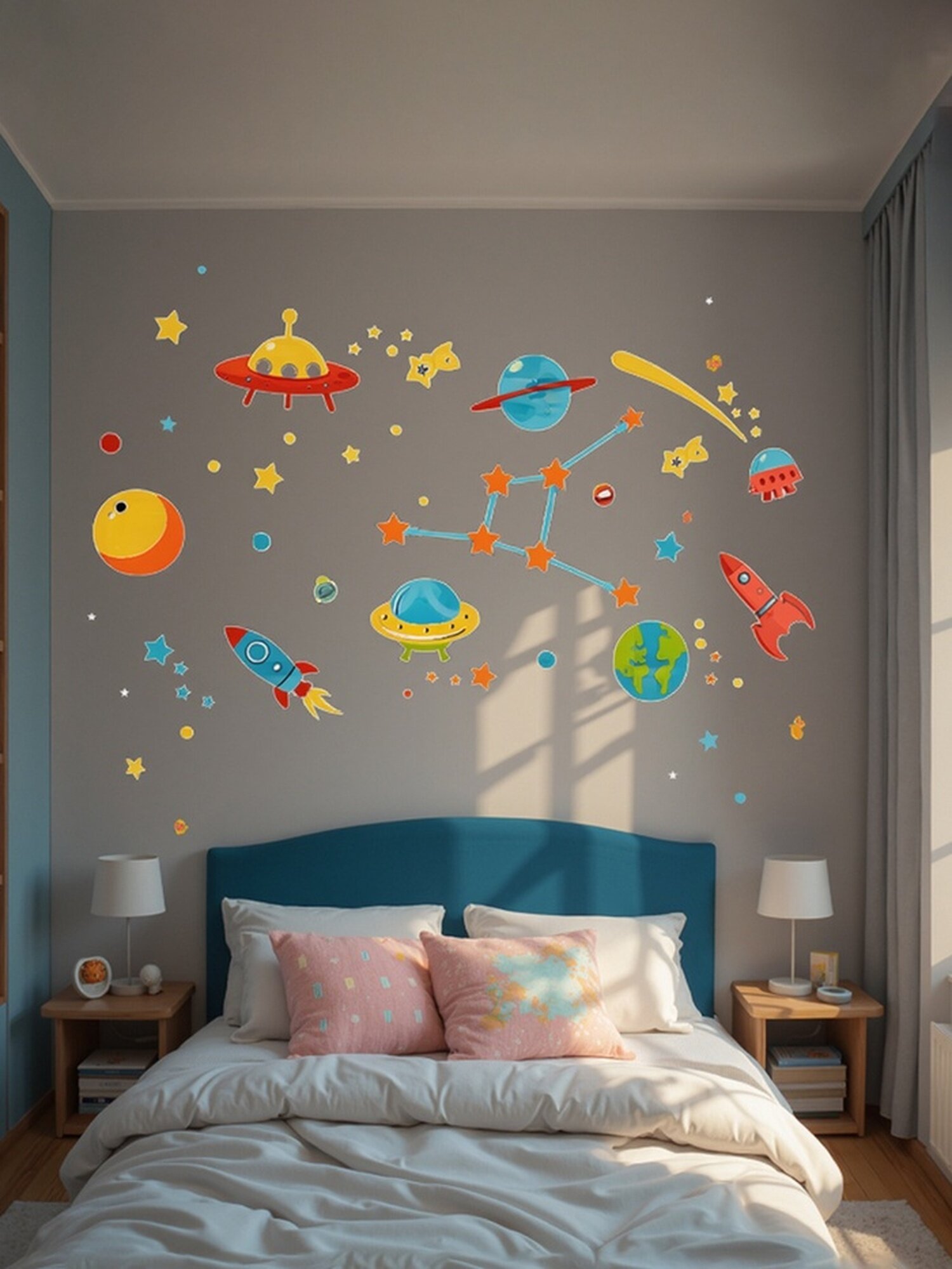 Набор наклеек интерьерных TAKE IT EASY «Космический мир», детские, декор на стену, панно, 92×180 см