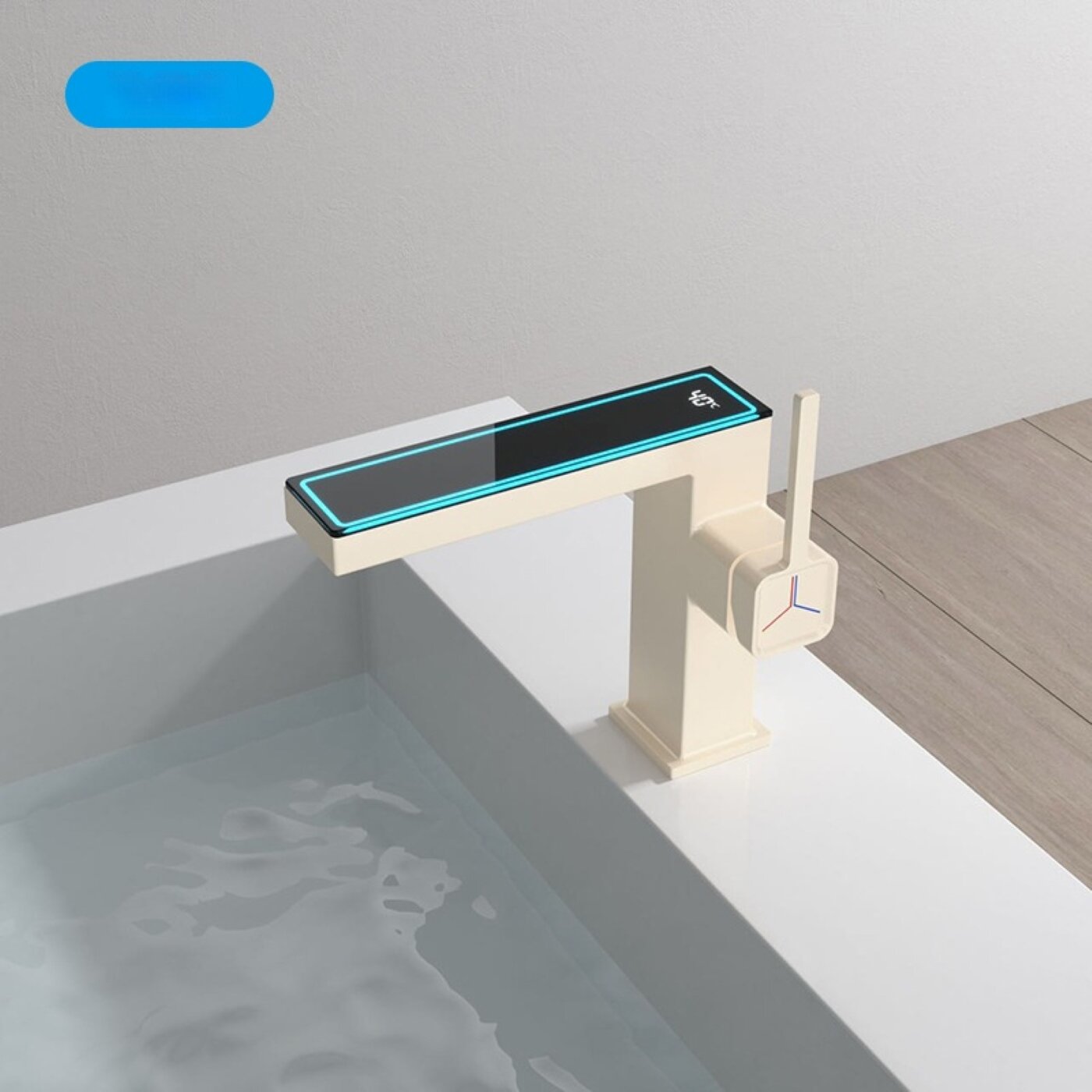 Кран для раковины с цифровым дисплеем Waterfall Смеситель для раковины с холодной и горячей водой в ванной комнате