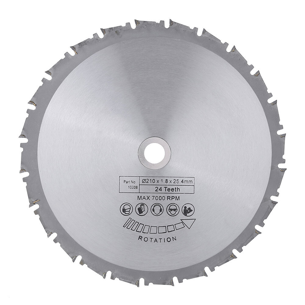 24T TCT Деревообрабатывающее дисковое пильное полотно 210x25,4 мм Твердосплавный отрезной диск для точной резки и разглаживания древесины, прочный и долговечный