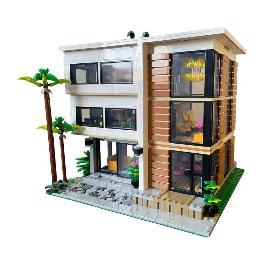 Модульные строительные блоки Современный дом V2 1625 деталей, для детей 14+