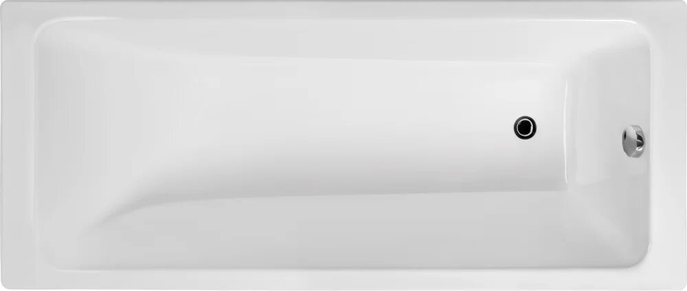 Чугунная ванна Wotte Line 1 170x70, на ножках, 160 л, пристенная, встраиваемая, прямоугольная, белая, глянцевая, в современном стиле