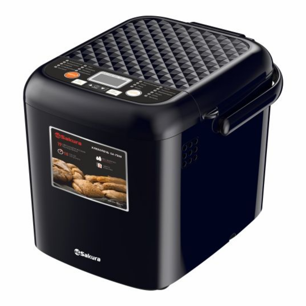 Хлебопечка Sakura SA-7508BK, 500 Вт, 19 автоматических программ, черный