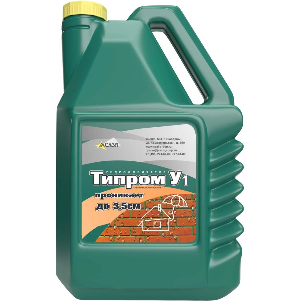 Гидрофобизатор (пропитка) кремнийорганический Типром У1 5л для кирпича, бетона, камня RM000006839, керамического, 35 мм