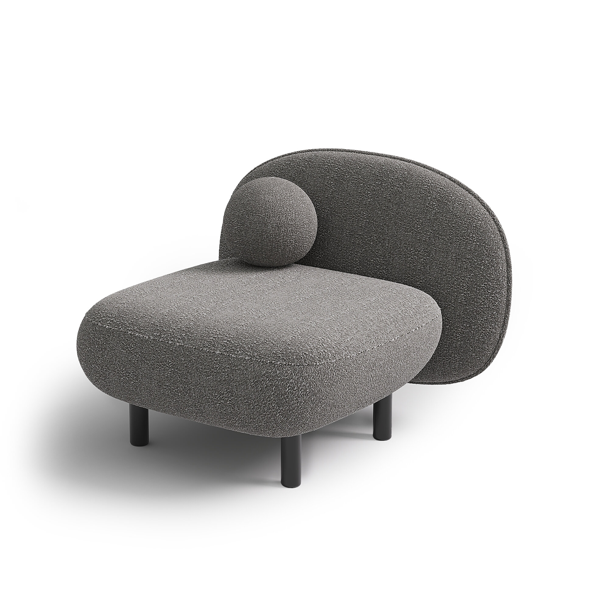 Кресло Stone, букле, серый