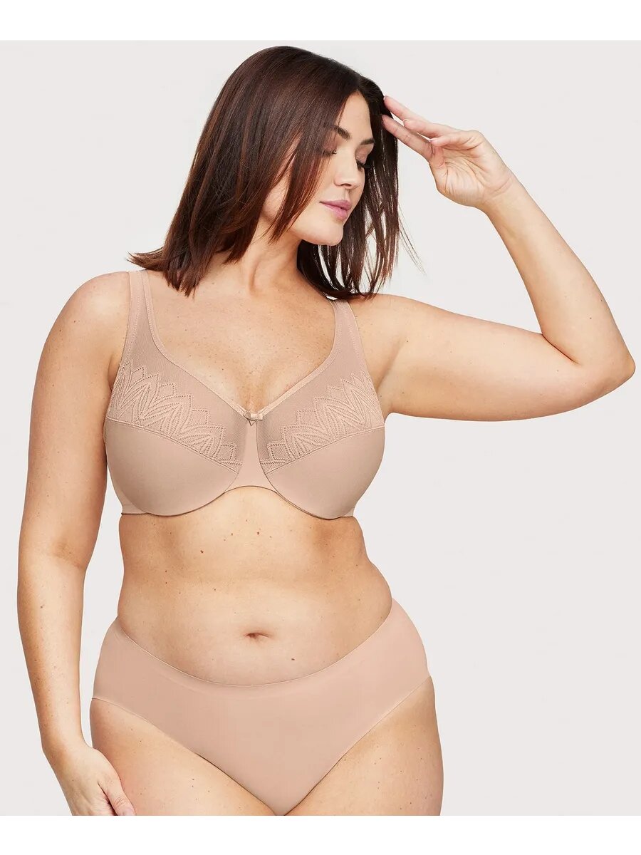 Бюстгальтер-невидимка Glamorise Базовая коллекция, размер 110F(48DDD), кофейный — фото 1