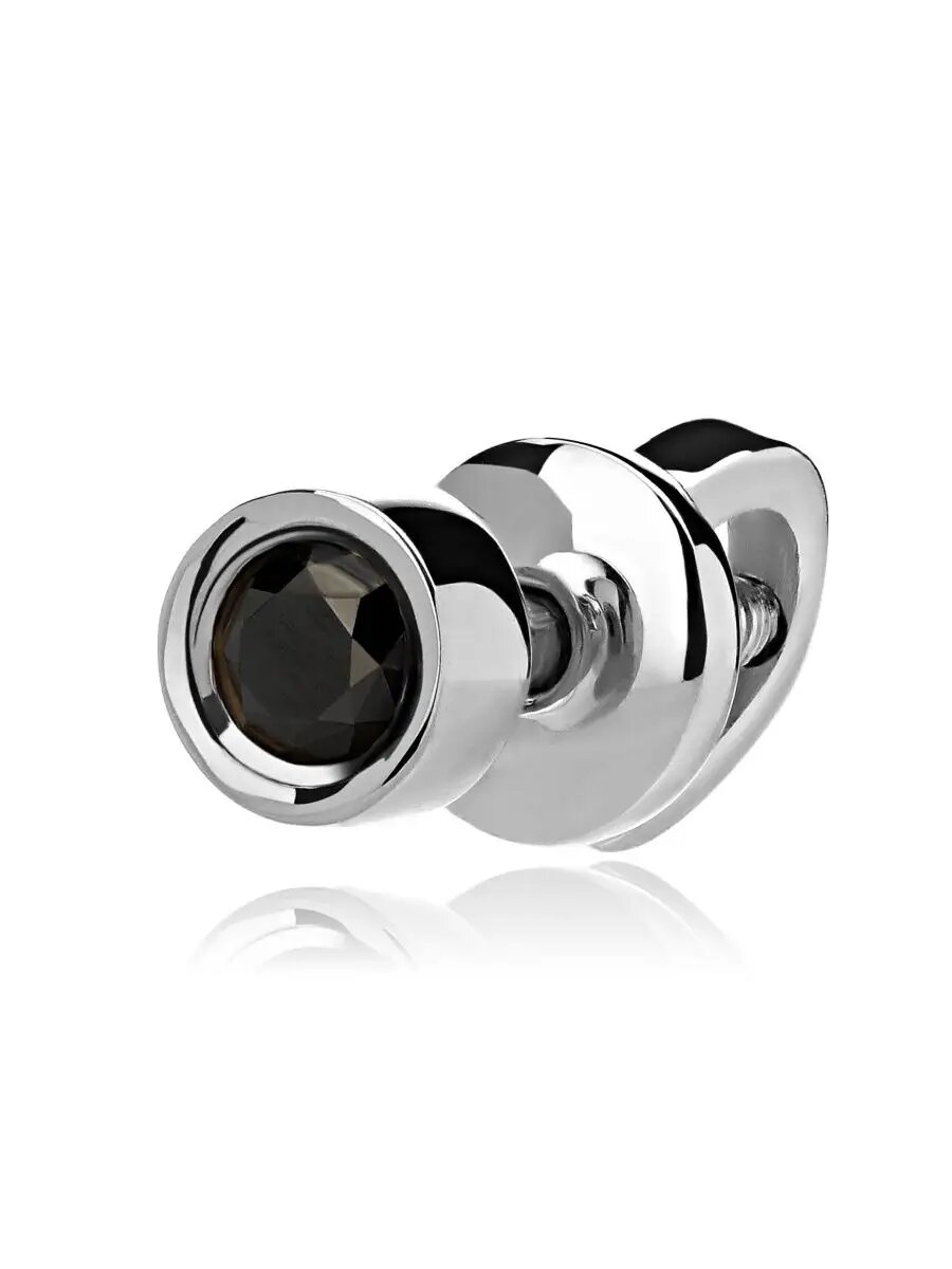 Моносерьга, белое золото, 585 проба, родирование, бриллиант