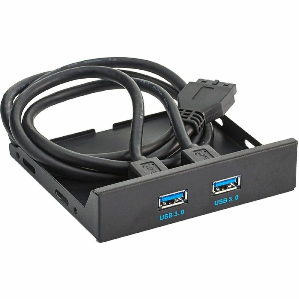 Exegate EX280446RUS Планка USB на переднюю панель Exegate U3H-615, 3,5, 2xUSB 3.0, черная, подсоединение к мат. плате