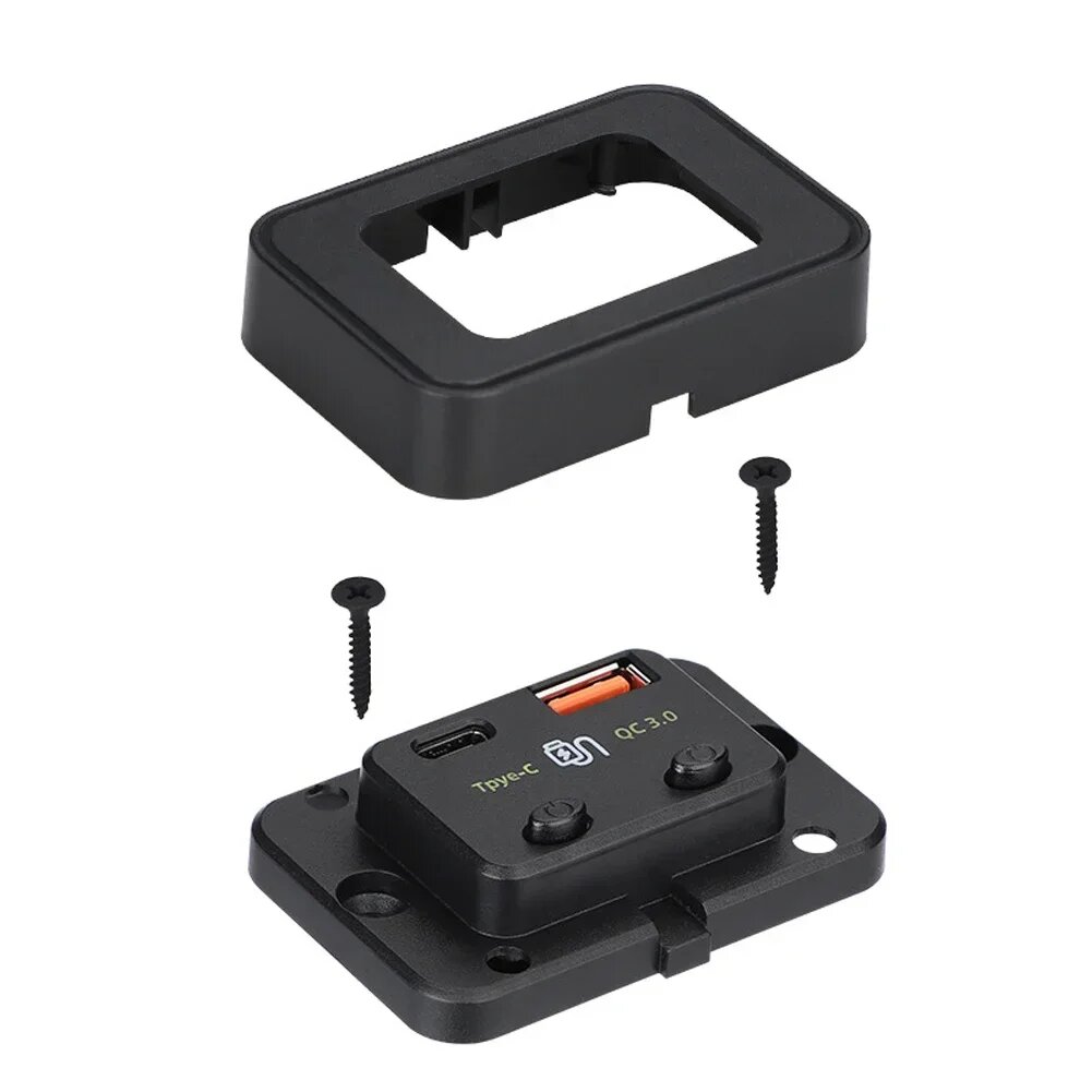 Автомобильное быстрое зарядное устройство 12 В/24 В типа C + QC3.0 USB A PortLED Light Зарядное устройство для телефона Автоадаптер для автофургонов RV Home Camper Caravans