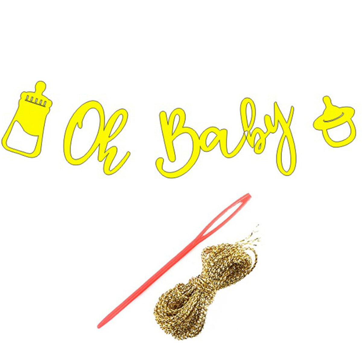 Блестящая золотая гирлянда Oh Baby, бумажный баннер для детского праздника, подвесное украшение для детского праздника для мальчика и девочки, украшение на день рождения, крестины