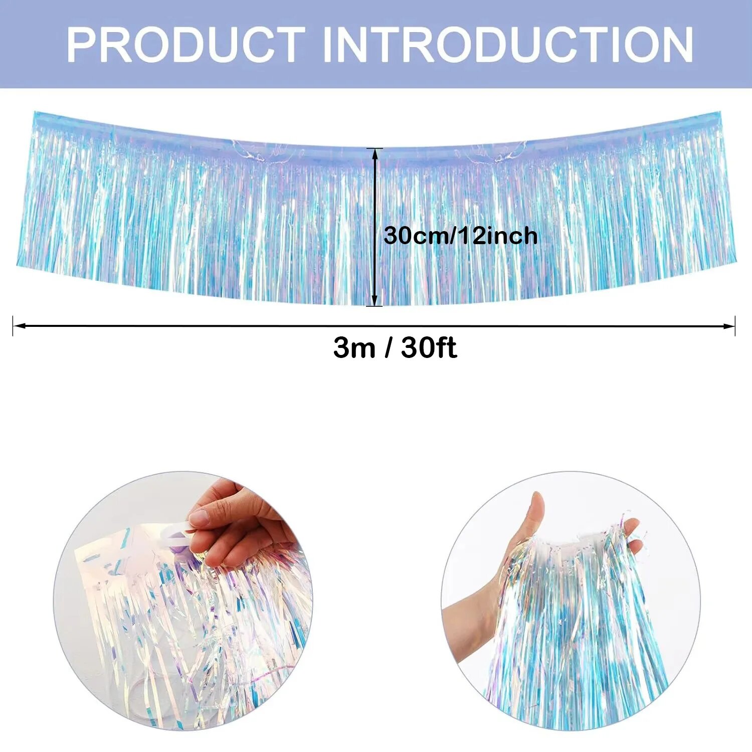 Голубая радужная fringe banner 3m