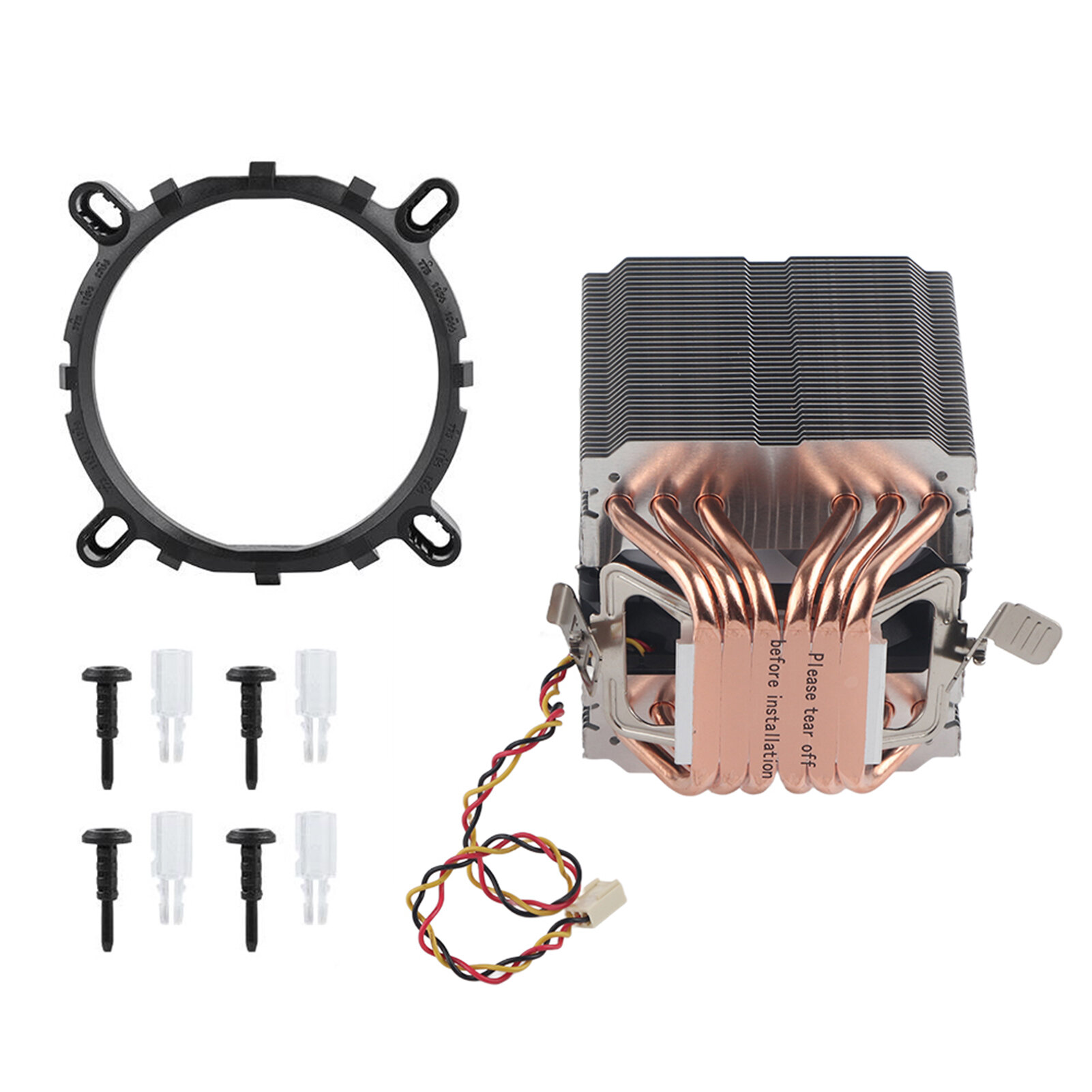 CPU Cooler, Cooling Fan Heat Sink High Efficiency 6 Heatpipe 3 Pin 12VDC Hydraulic with Bracket for Intel Computer LGA