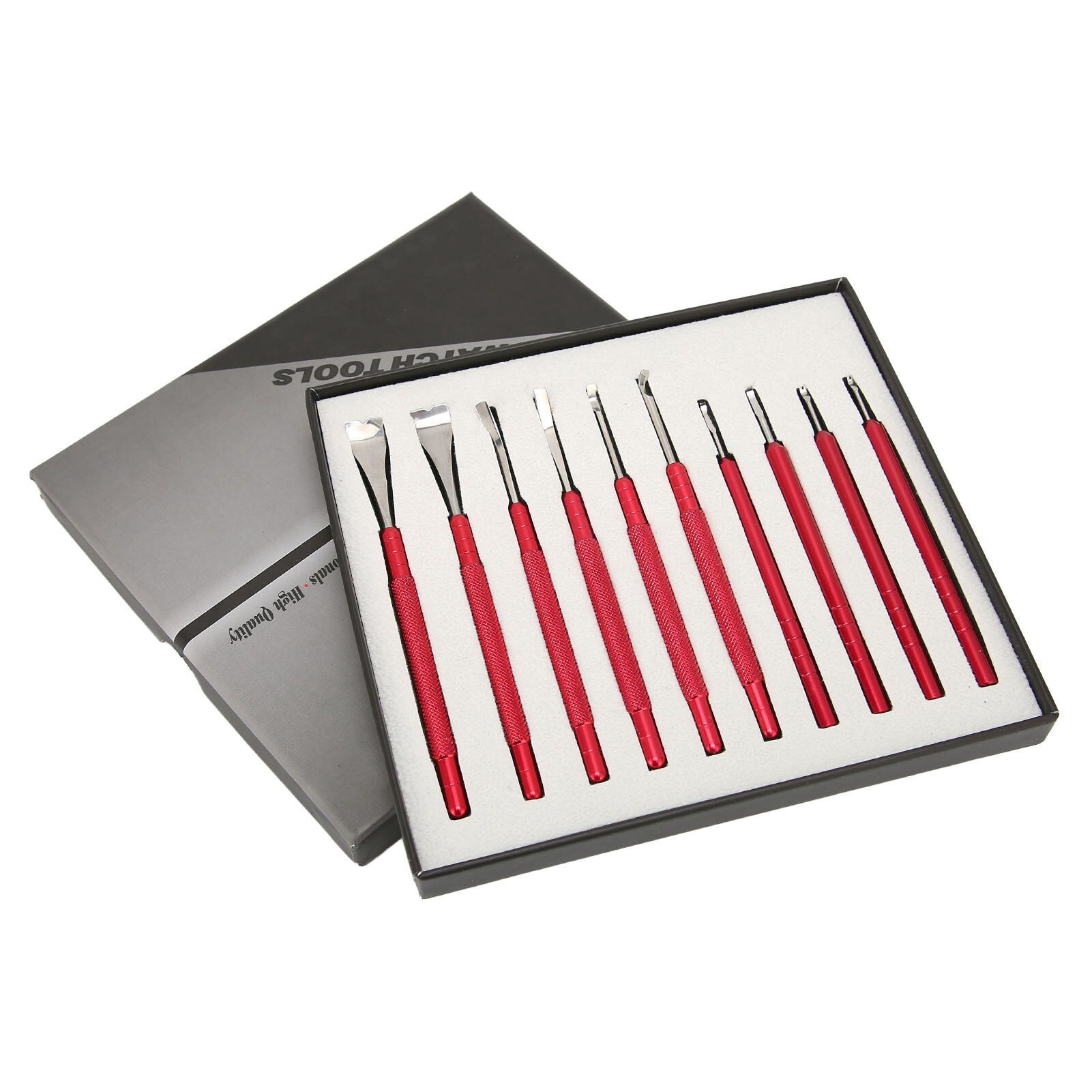 10 шт, набор для удаления стрелок часов, латунный сплав, сталь, ручной подъемник для часов, инструмент для ремонта часов, красный