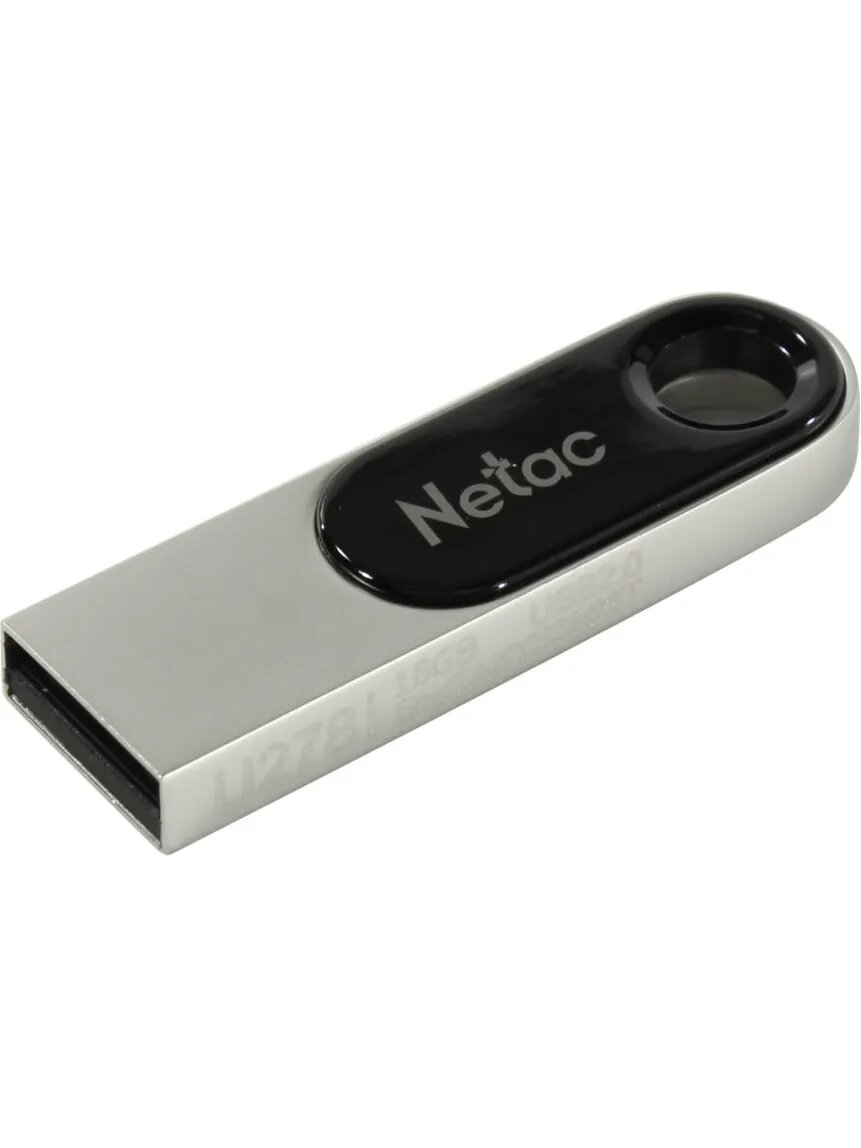 Накопитель USB 2.0 16GB Netac NT03U278N-016G-20PN U278, металлическая матовая
