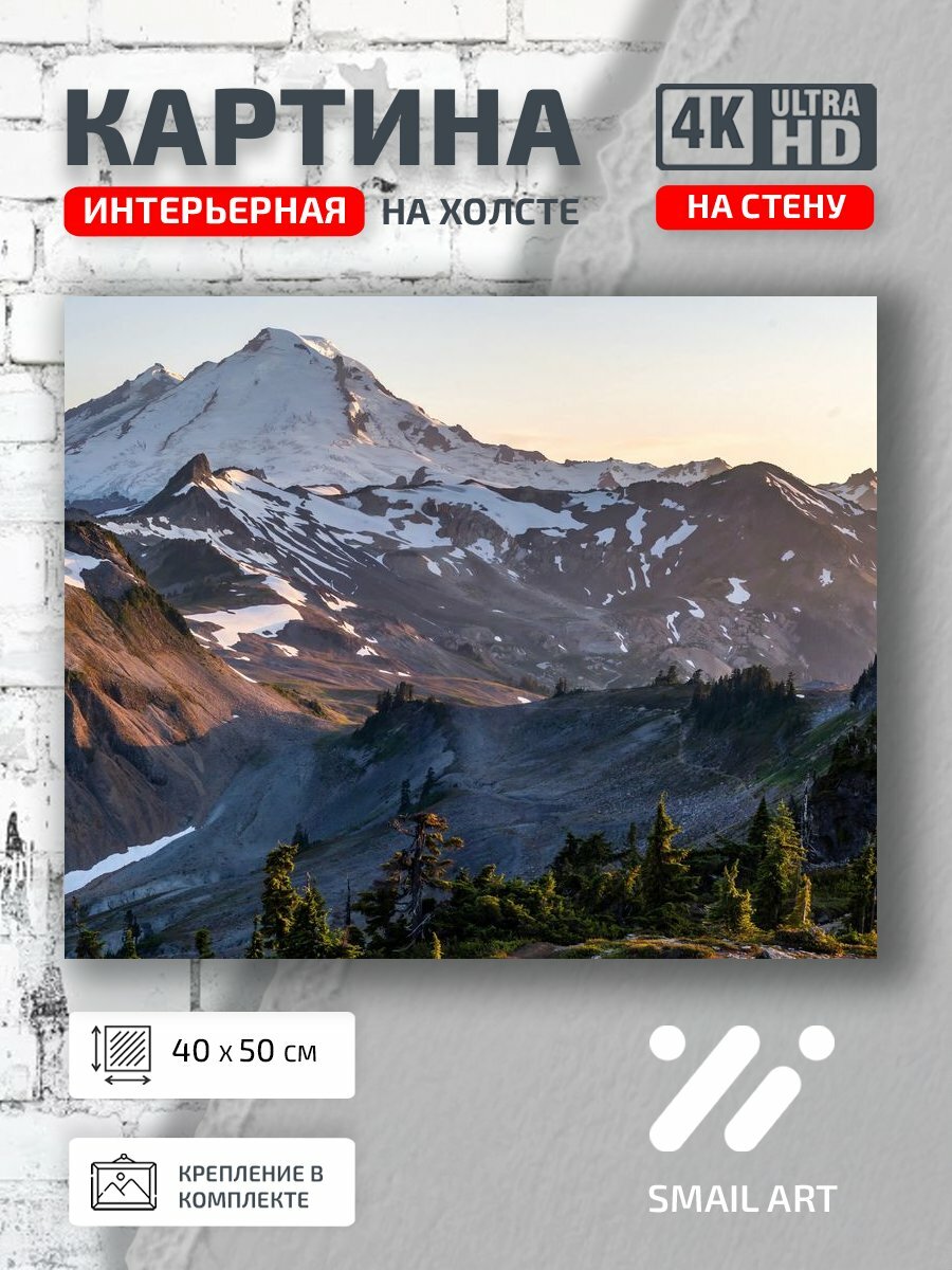 Картина на холсте интерьерная 40 на 50 на стену Вершина Landscape для кафе пейзаж интерьер