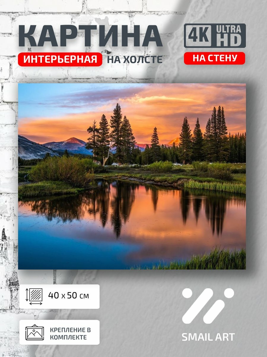 Картина на холсте интерьерная 40 на 50 на стену Горы Landscape для спальни пейзаж интерьер