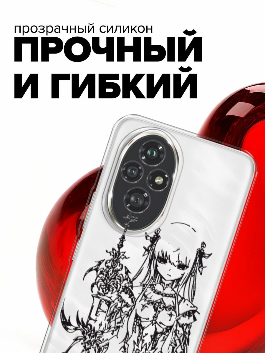 Силиконовый чехол на Honor 200 / Хонор 200 с принтом Аниме девушка с мечом — фото 1